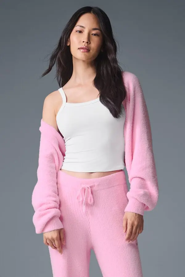 Alo Yoga Snuggle Up Sweater Shawl Top - Sweet Pink | Editorialist